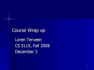 Course Wrap up presentation | free to view