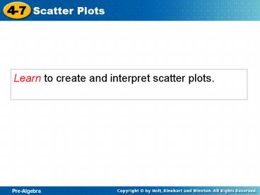 PPT – Learn to create and interpret scatter plots' PowerPoint ...