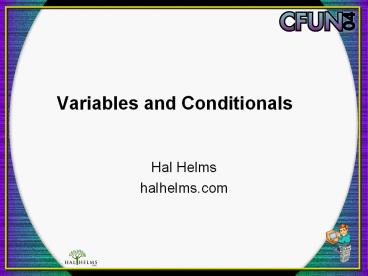 PPT – Variables and Conditionals PowerPoint presentation | free to ...