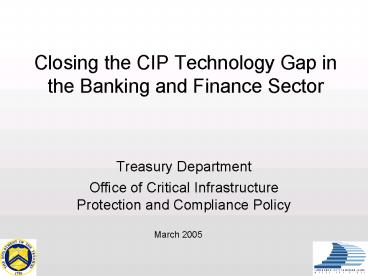 PPT – Closing the CIP Technology Gap in the Banking and Finance Sector ...