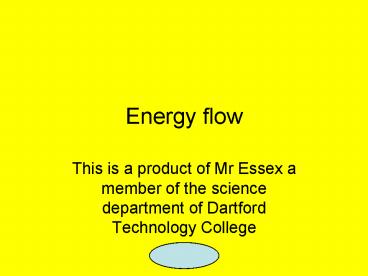 Energy flow presentation | free to view