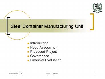 PPT – Steel Container Manufacturing Unit PowerPoint presentation | free ...