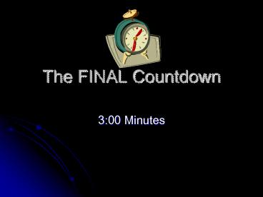 The FINAL Countdown presentation | free to view