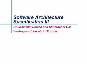 Software Architecture Specification III presentation | free to download