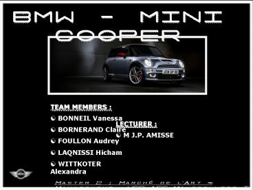 BMW MINI COOPER presentation | free to view