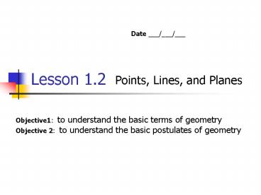 PPT – Points, Lines, and Planes PowerPoint presentation | free to view ...