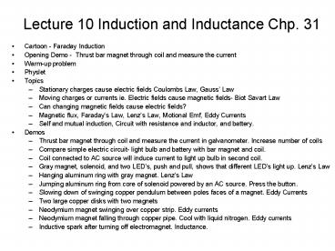 Lecture 10 Induction and Inductance Chp. 31 presentation | free to download