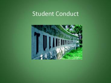 Student Conduct presentation | free to view