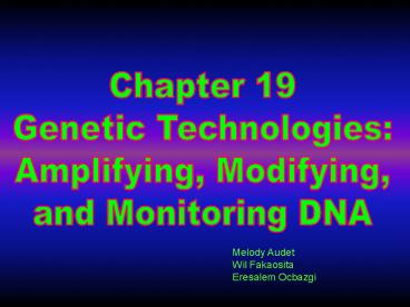Genetic Technologies: presentation | free to view