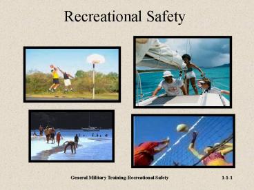 Recreational Safety presentation | free to view