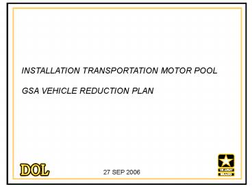 PPT – INSTALLATION TRANSPORTATION MOTOR POOL PowerPoint presentation ...