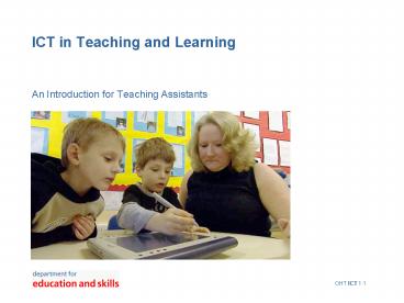 ICT in Teaching and Learning presentation | free to view