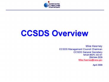 CCSDS Overview presentation | free to view