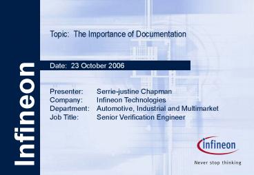 Infineon presentation | free to view