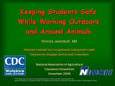 Keeping Students Safe While Working Outdoors and Around Animals ...