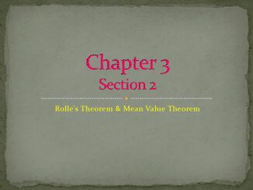 Rolles Theorem presentation | free to view