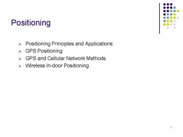 Positioning presentation | free to view