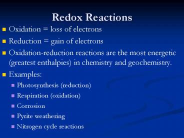Redox Reactions presentation | free to view