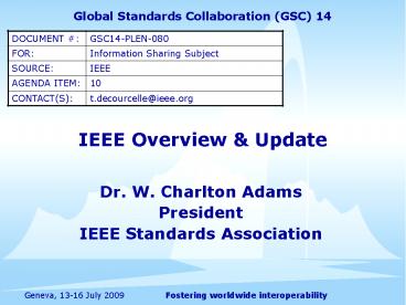 IEEE Overview presentation | free to download