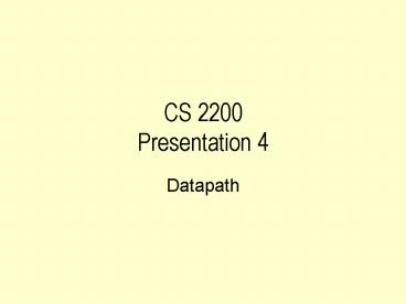 CS 2200 Presentation 4 presentation | free to view