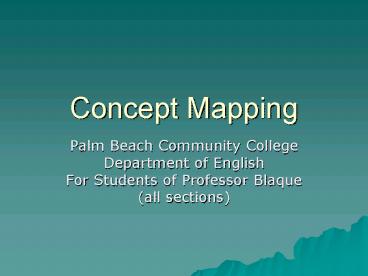 PPT – Concept Mapping PowerPoint presentation | free to view - id ...