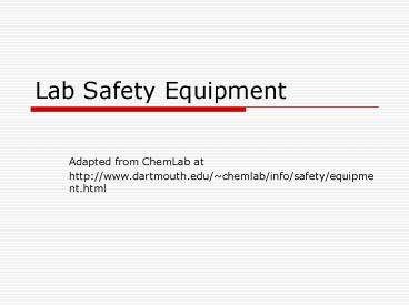 PPT – Lab Safety Equipment PowerPoint presentation | free to view - id ...