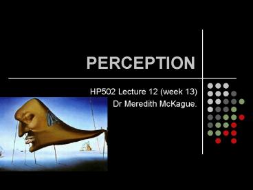PPT – PERCEPTION PowerPoint presentation | free to view - id: da7a5-YWFhM