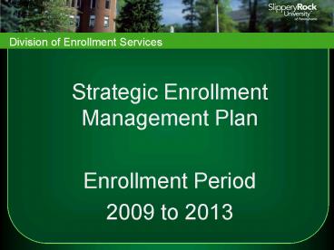 Strategic Enrollment Management Plan presentation | free to view