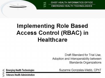 Implementing Role Based Access Control RBAC in Healthcare presentation ...