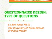 PPT – How to design a questionnaire / survey PowerPoint presentation ...
