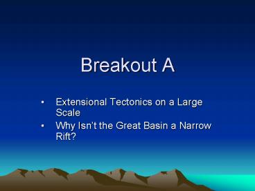 Breakout A presentation | free to view