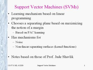 PPT – Support Vector Machines (SVMs) PowerPoint presentation | free to ...
