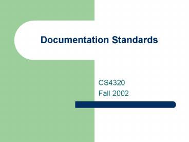 Documentation Standards presentation | free to view