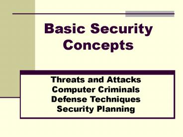 Basic Security Concepts presentation | free to download