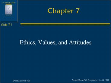 Ethics, Values, and Attitudes presentation | free to view