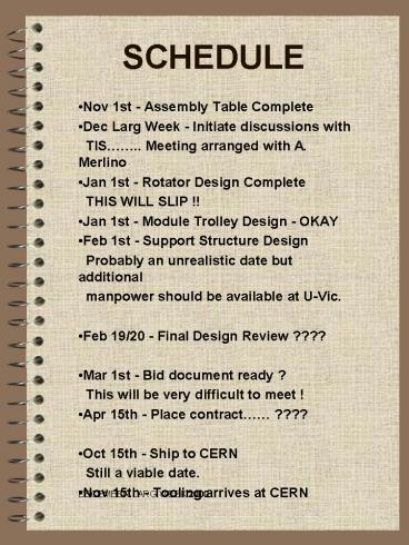 PPT – SCHEDULE PowerPoint presentation | free to download - id: de2f4-MWRhO