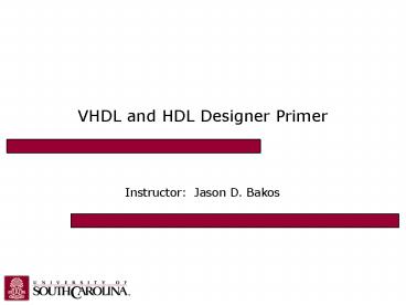 VHDL and HDL Designer Primer presentation | free to download