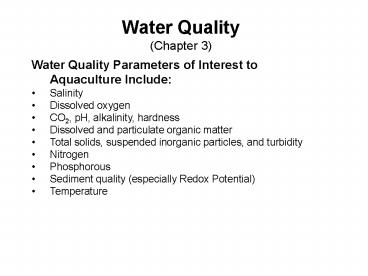 PPT – Water Quality PowerPoint presentation | free to view - id: df38b ...