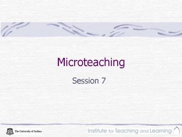 Microteaching presentation | free to view