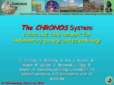 PPT – The CHRONOS System: a data and tools network for sedimentary ...