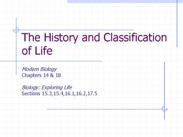 The History and Classification of Life presentation | free to view
