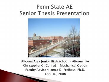 PPT – Penn State AE Senior Thesis Presentation PowerPoint presentation ...