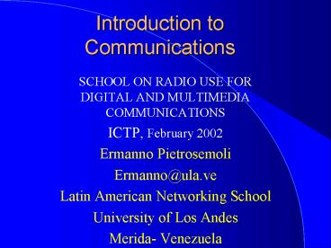 Introduction to Communications presentation | free to download