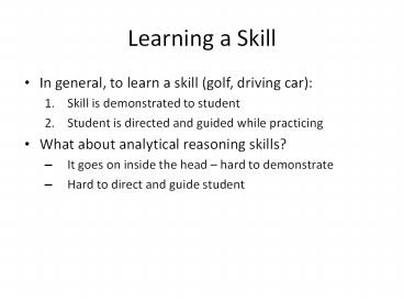 Learning a Skill presentation | free to download