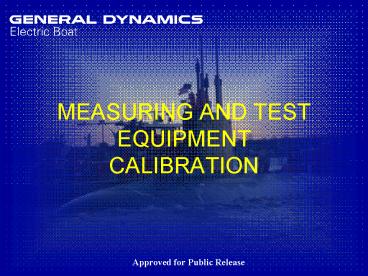 MEASURING AND TEST EQUIPMENT CALIBRATION presentation | free to view