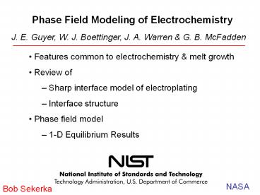 Phase Field Modeling of Electrochemistry presentation | free to download