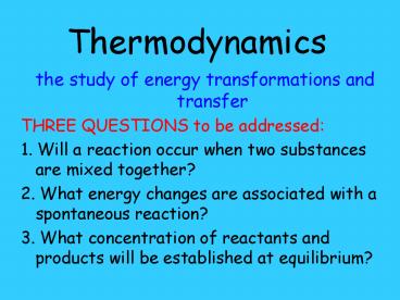 PPT – Thermodynamics PowerPoint presentation | free to download - id ...