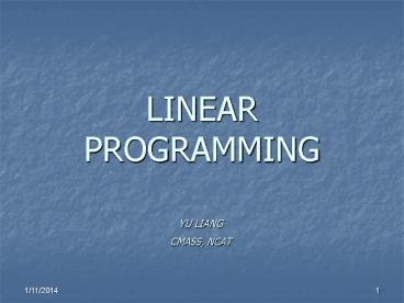 LINEAR PROGRAMMING presentation | free to view