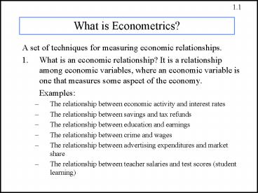 What is Econometrics presentation | free to download