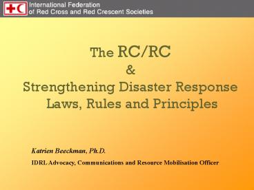 The RCRC presentation | free to view